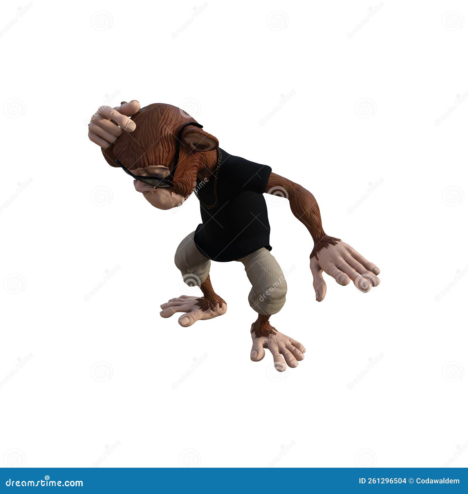 Toon Monkey Poses for Your Composition. Stock Illustration ...