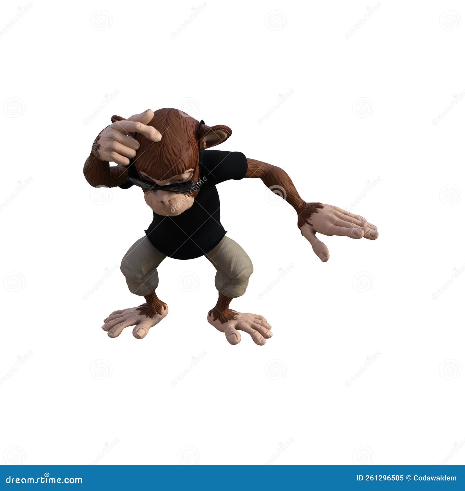 Monkey Poses Monochrome Cartoon Vector Illustration | CartoonDealer.com ...