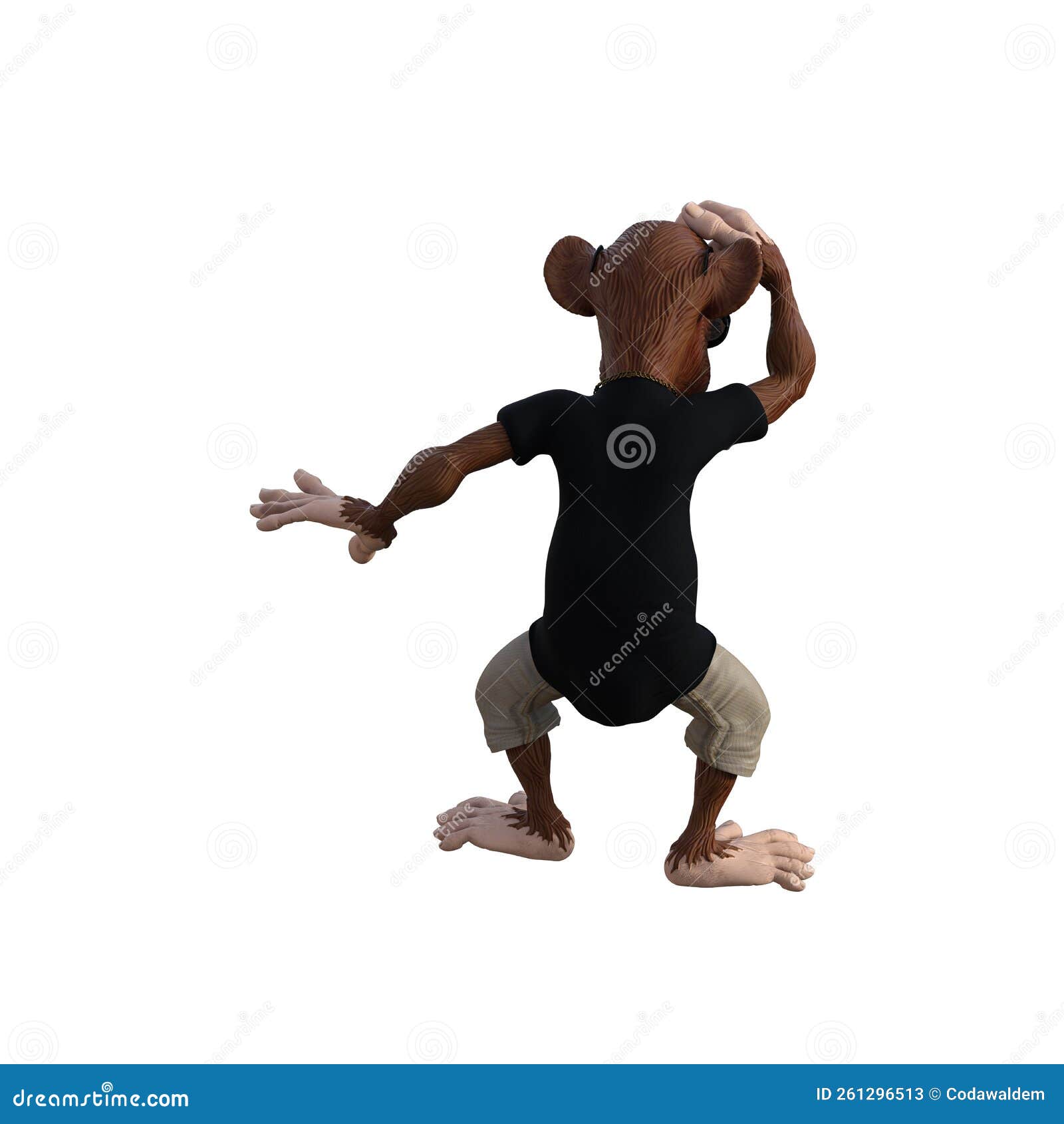 Monkey Poses Monochrome Cartoon Vector Illustration | CartoonDealer.com ...