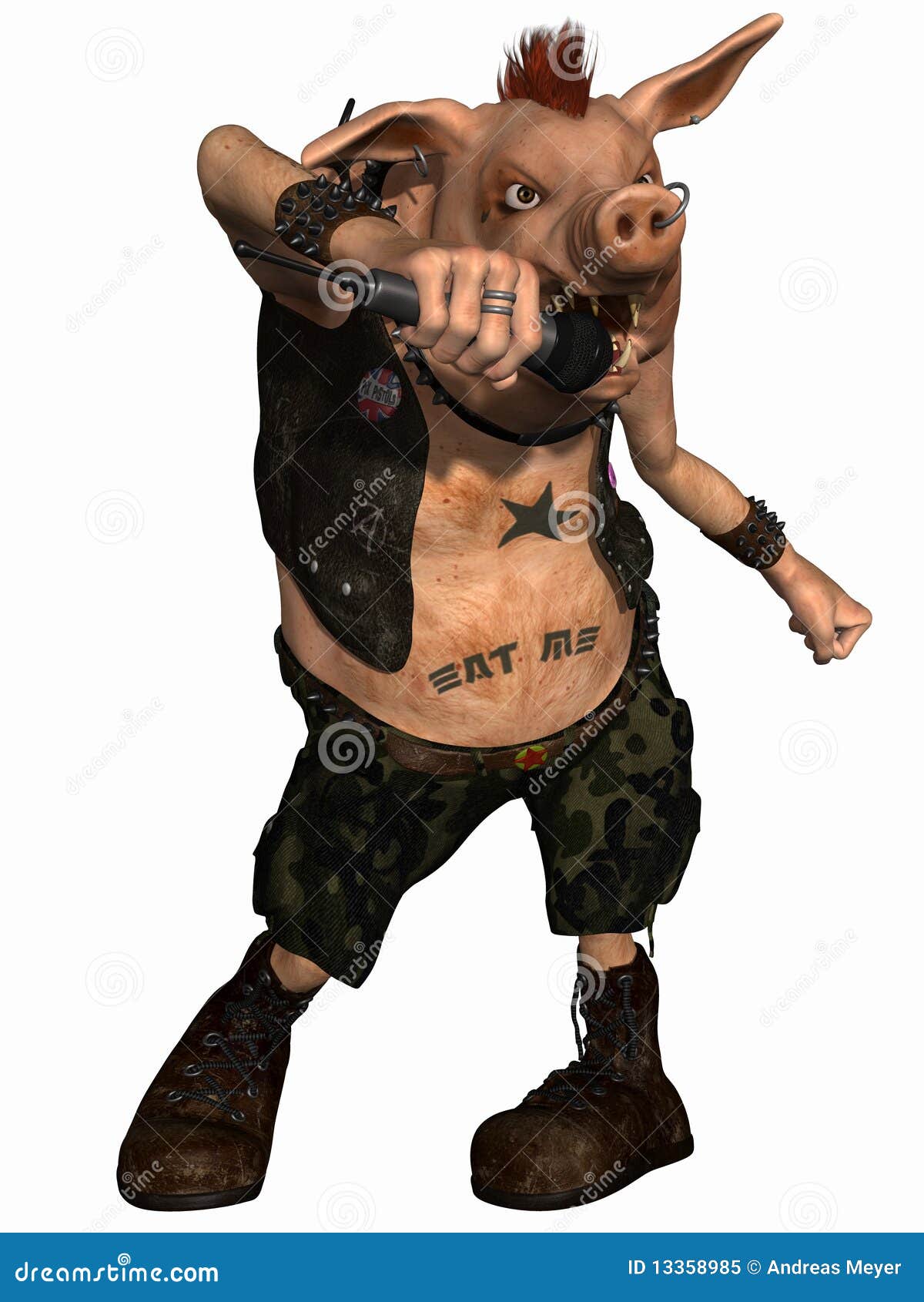 Toon Pig - Punk Royalty Free Stock Photo - Image: 13358985