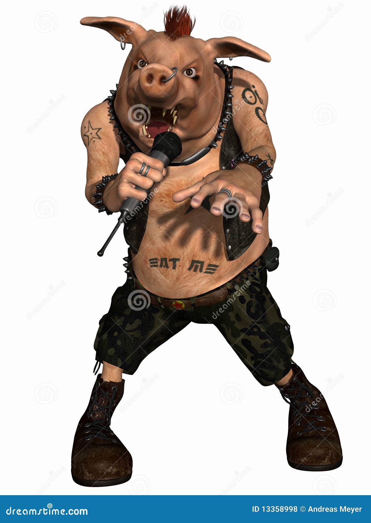 Toon Pig - Punk stock illustration. Illustration of punk - 13358998