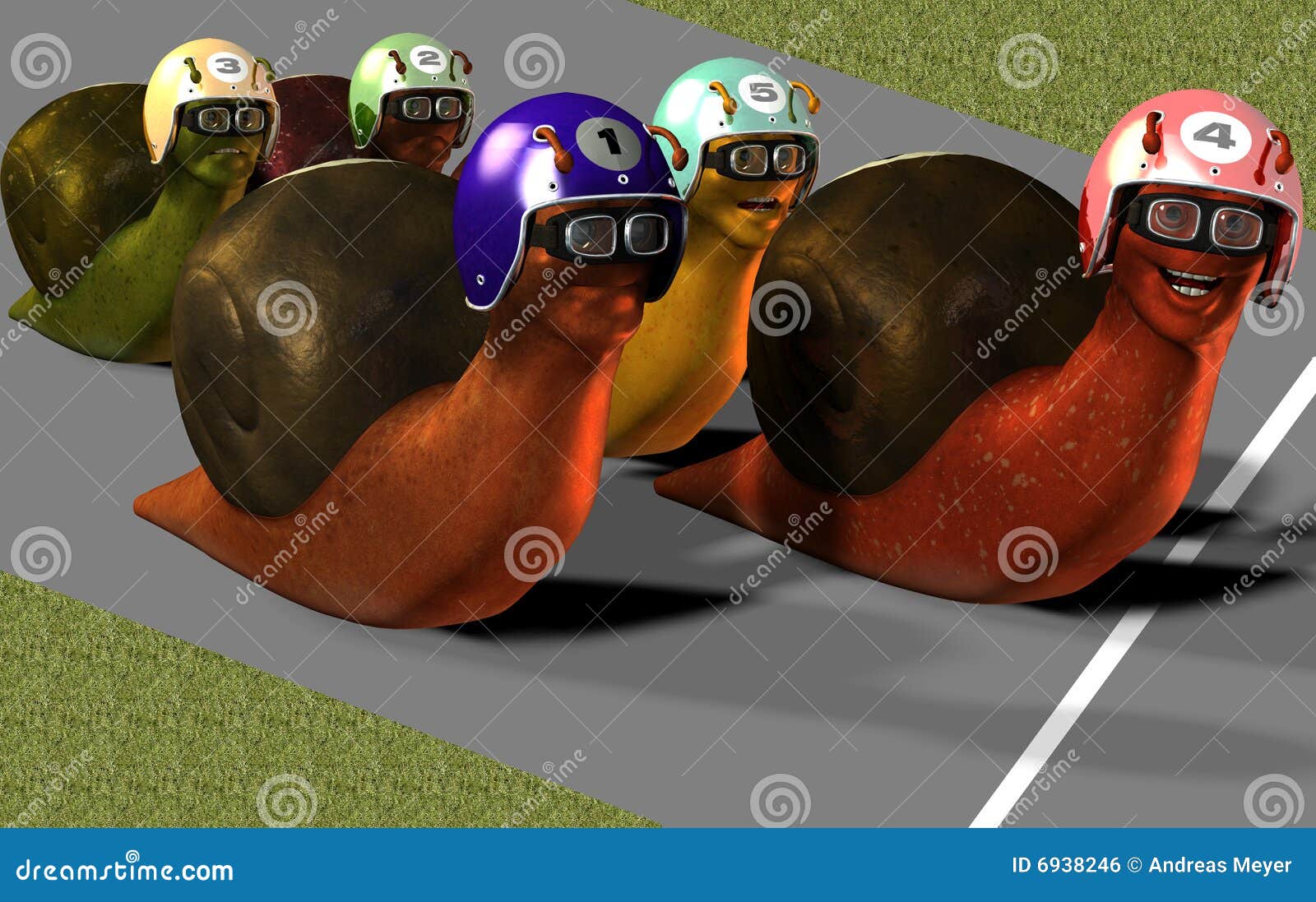 Toon Racing Snails stock illustration. Illustration of gliding - 6938246