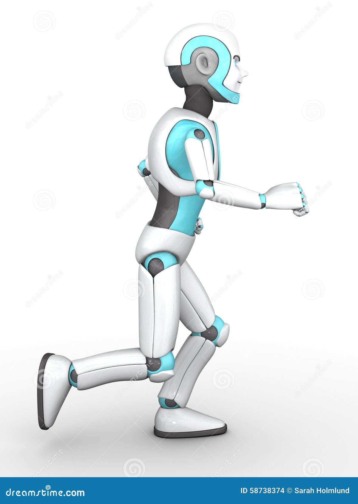 Toon robot boy running. stock illustration. Illustration of machine ...