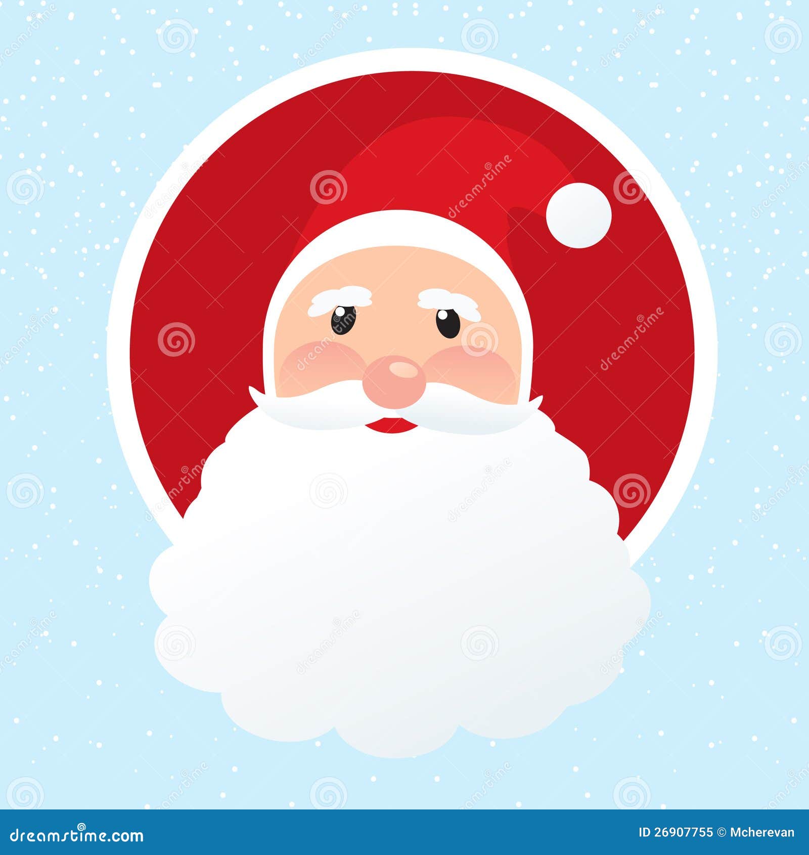 Toon Santa Face Christmas Icon Stock Illustration - Illustration of ...