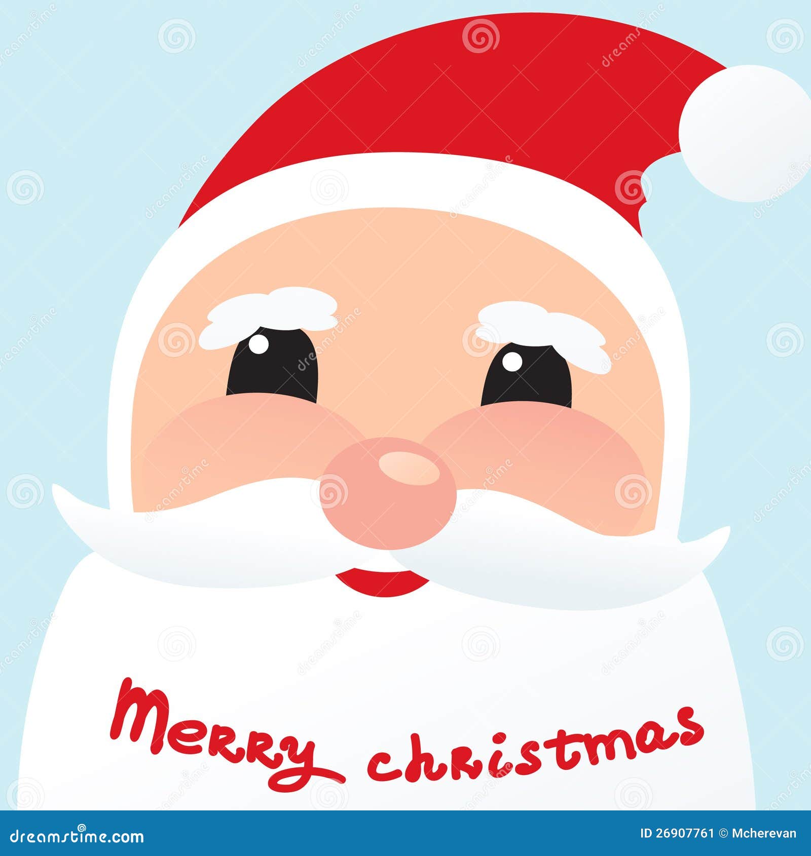 Toon Santa Face Christmas Icon Stock Illustration - Illustration of ...