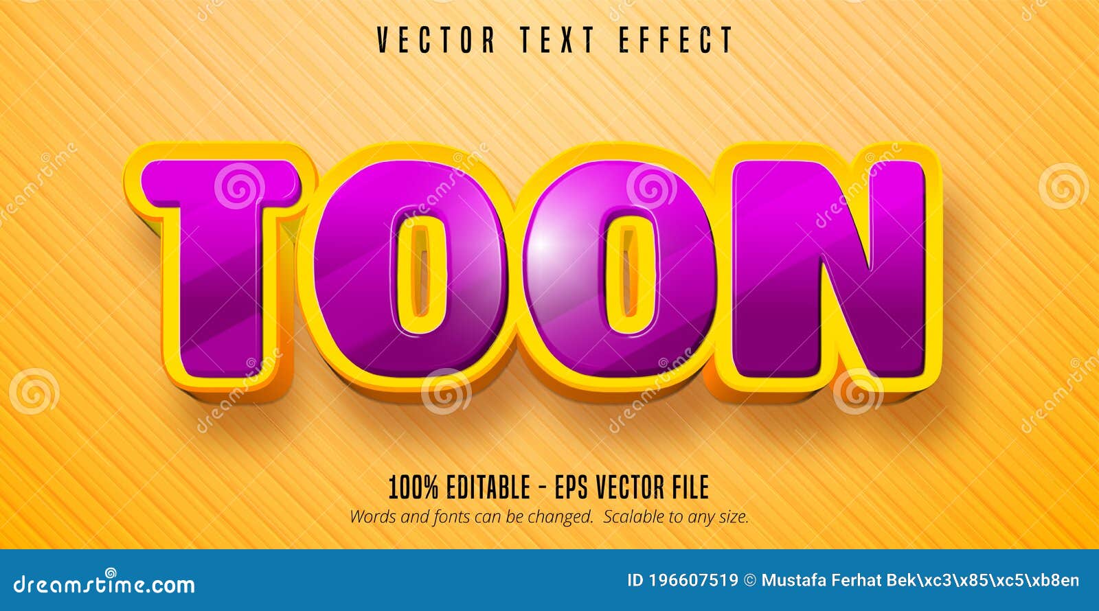 Toon Text, Cartoon Style Editable Text Effect Stock Vector ...