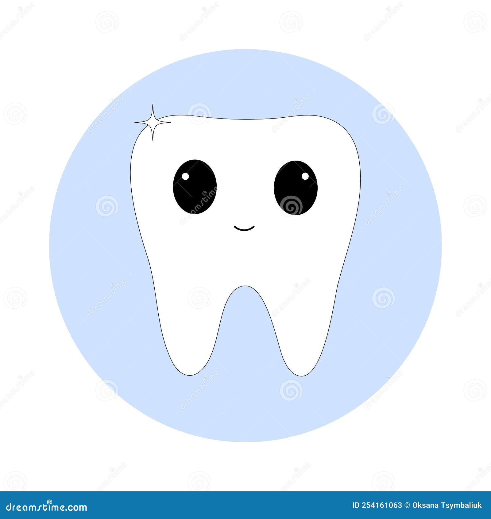 White Tooth Icon with Kawaii Eyes. Healthy Tooth Icon. Vector ...