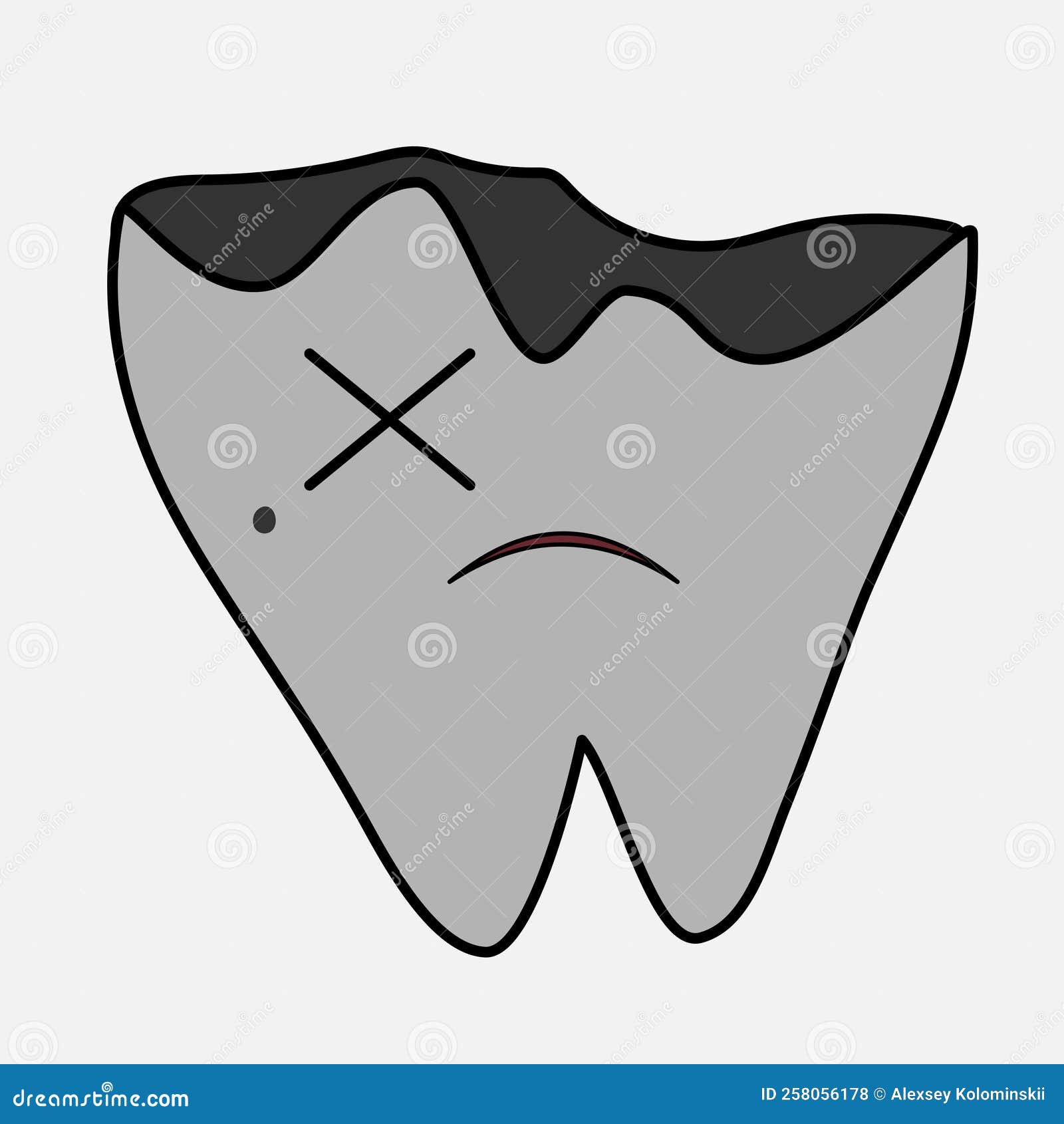 Tooth dead stock illustration. Illustration of medical - 258056178