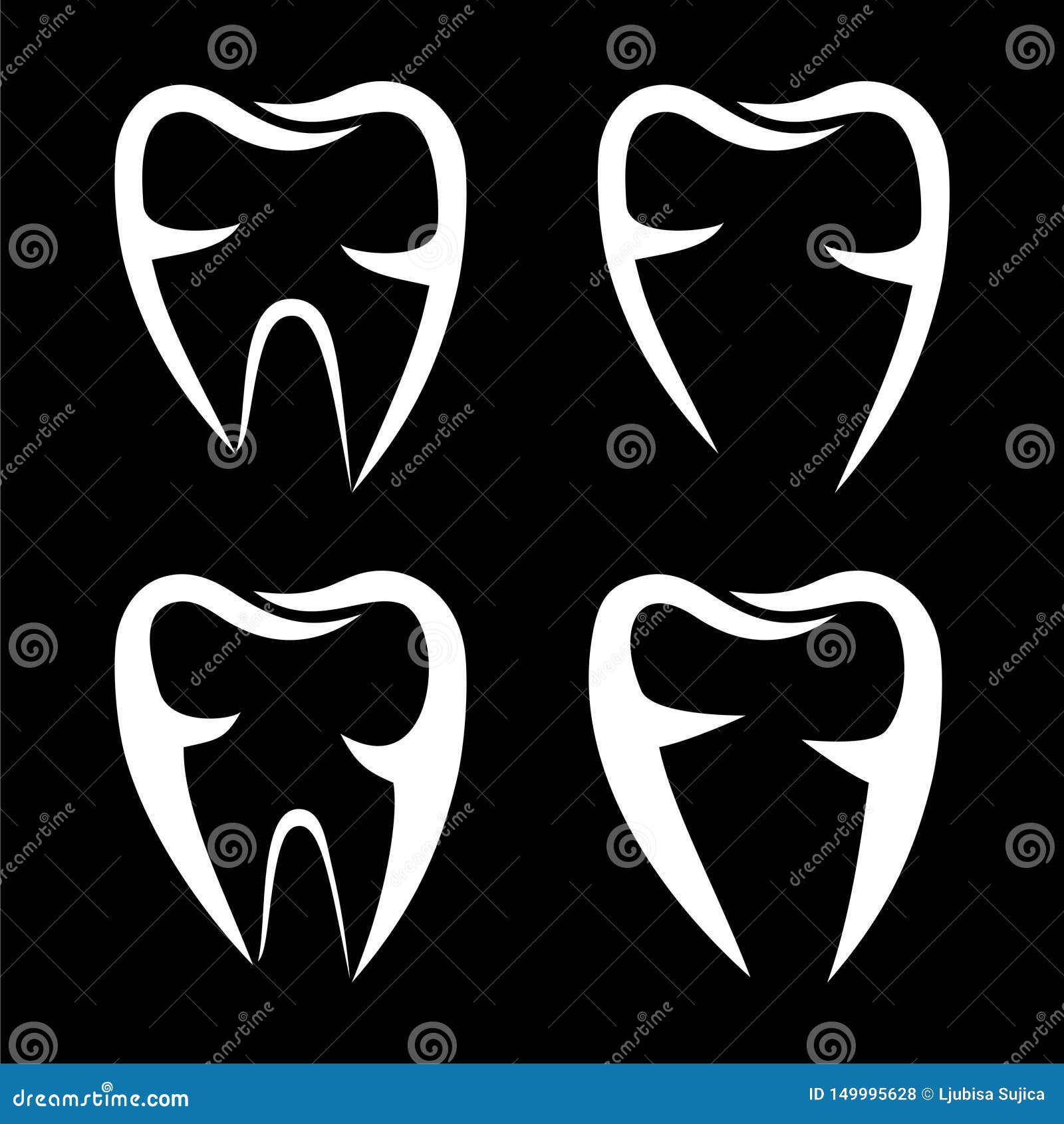 Tooth Abstract Logo, Icon, Sign Stock Vector - Illustration of design ...
