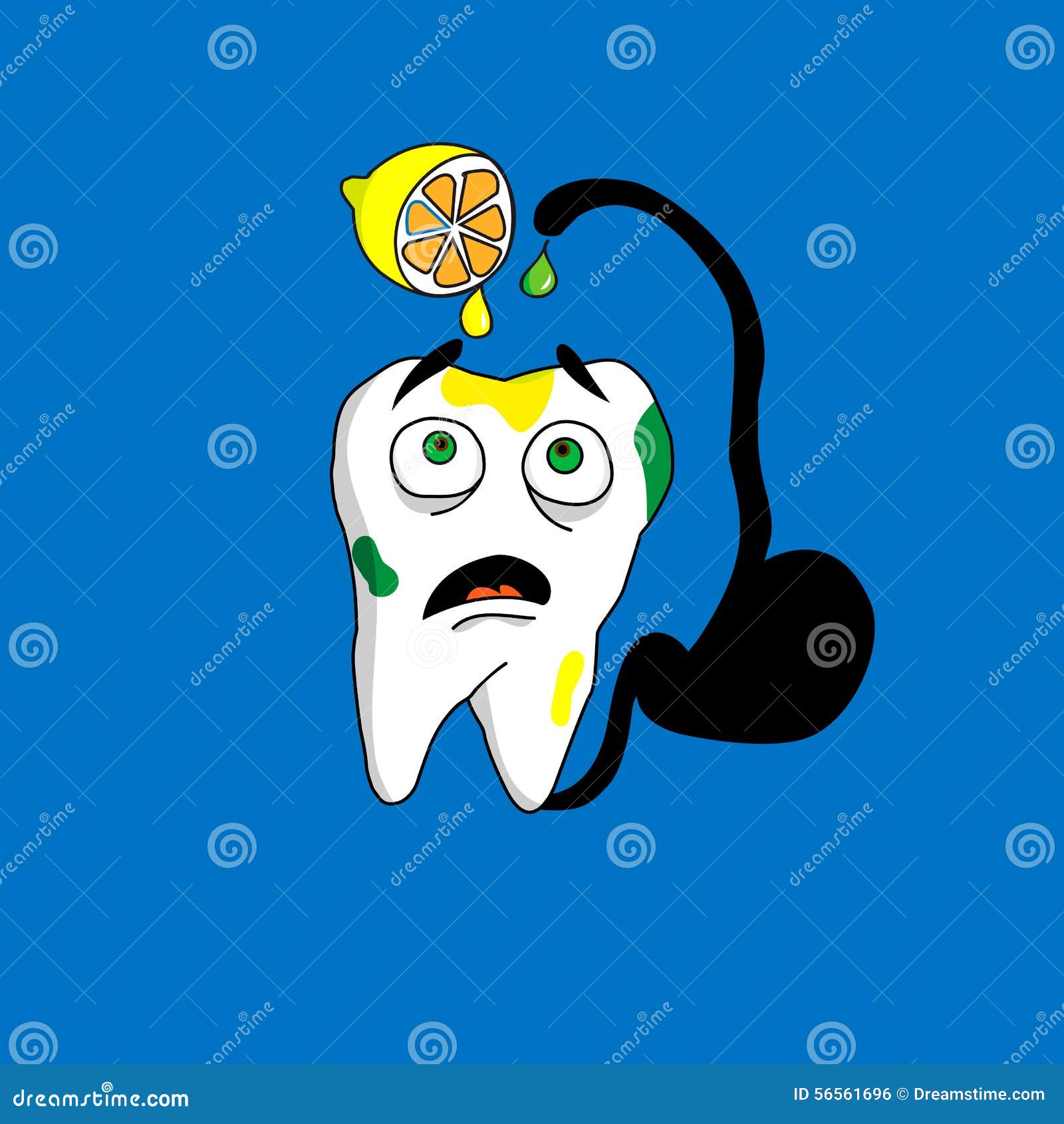 Tooth afraid acid stock vector. Illustration of destruction - 56561696
