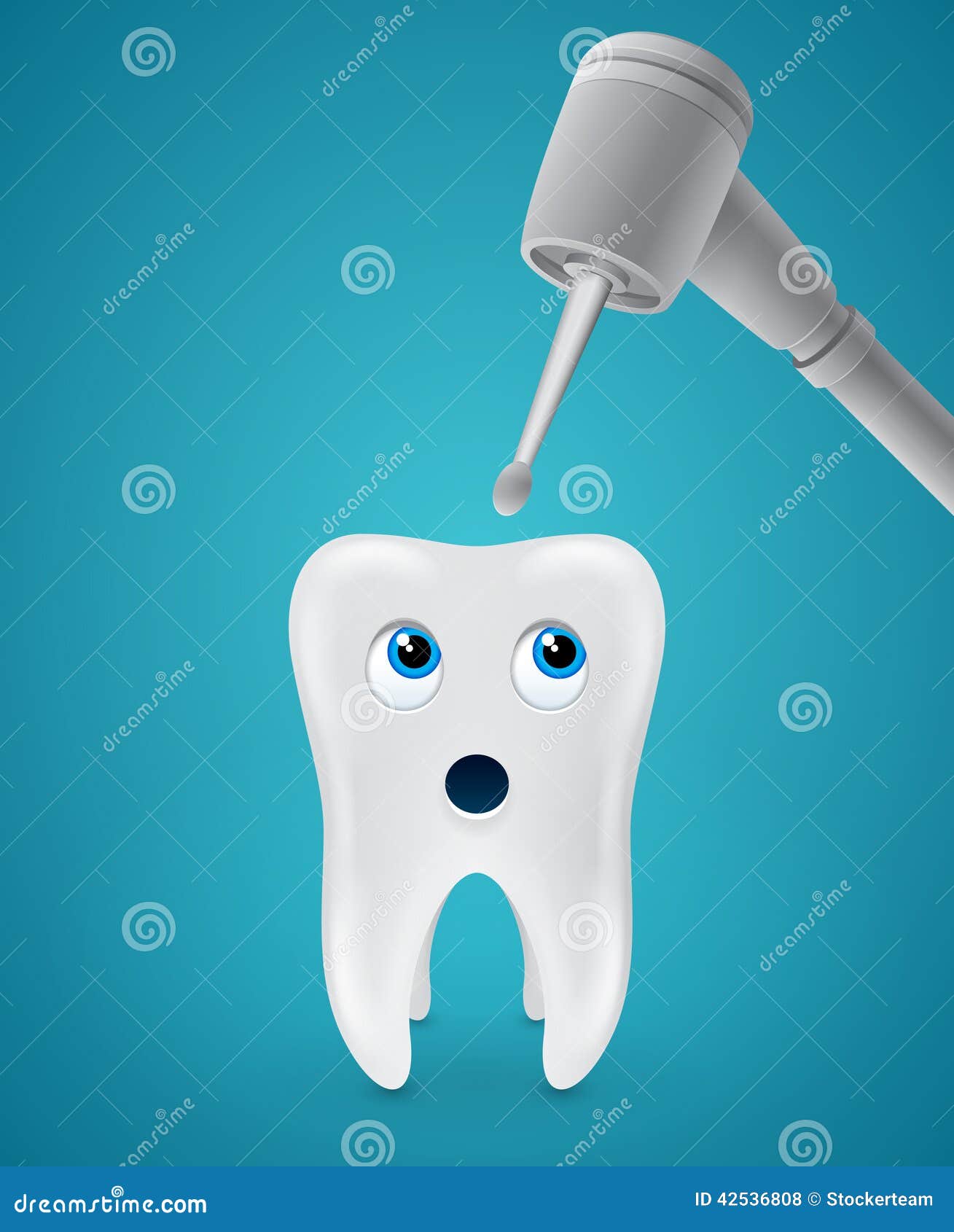 Tooth Afraid Dental Probe Royalty-Free Stock Image | CartoonDealer.com ...