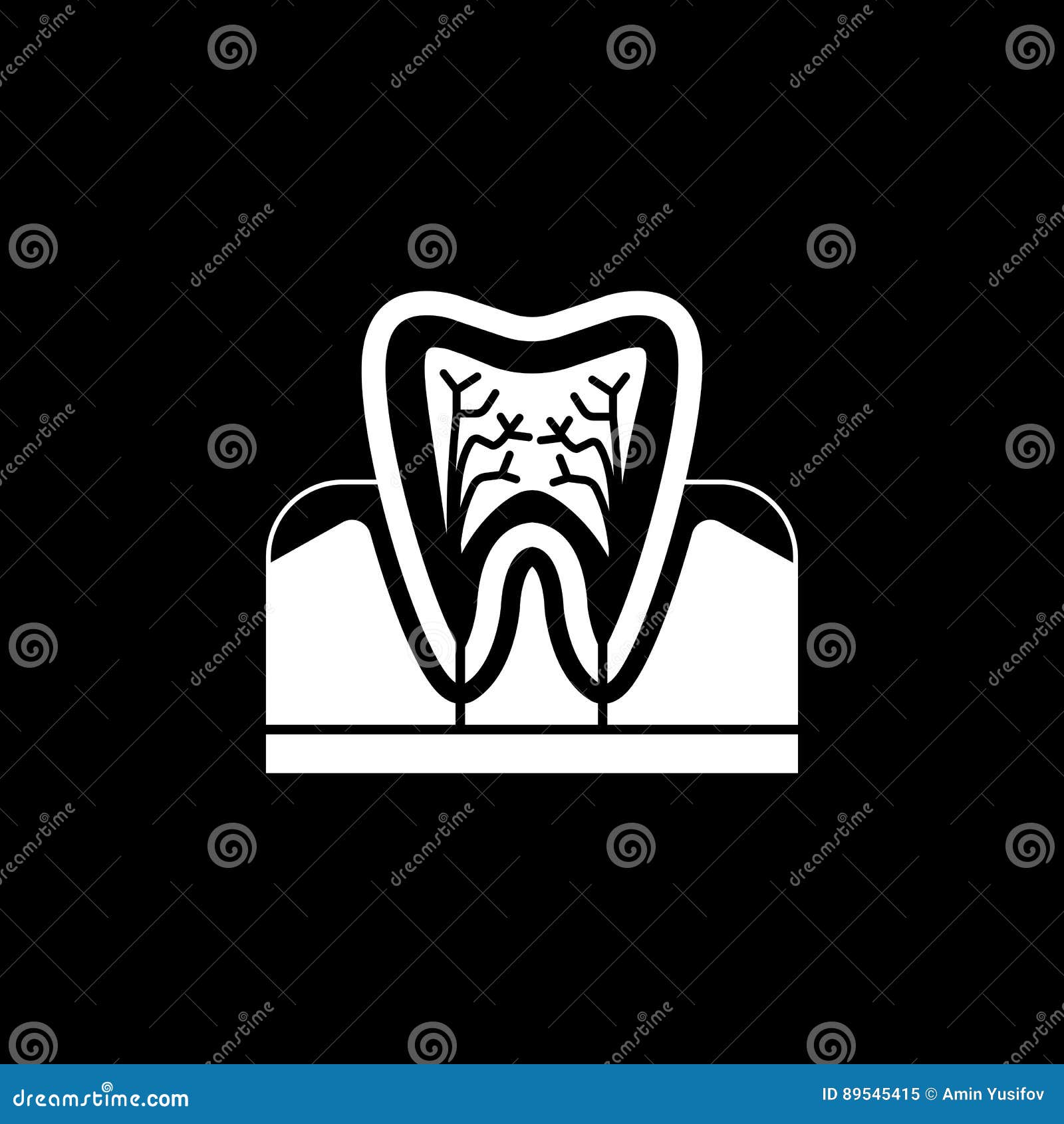Tooth anatomy solid icon stock vector. Illustration of care - 89545415