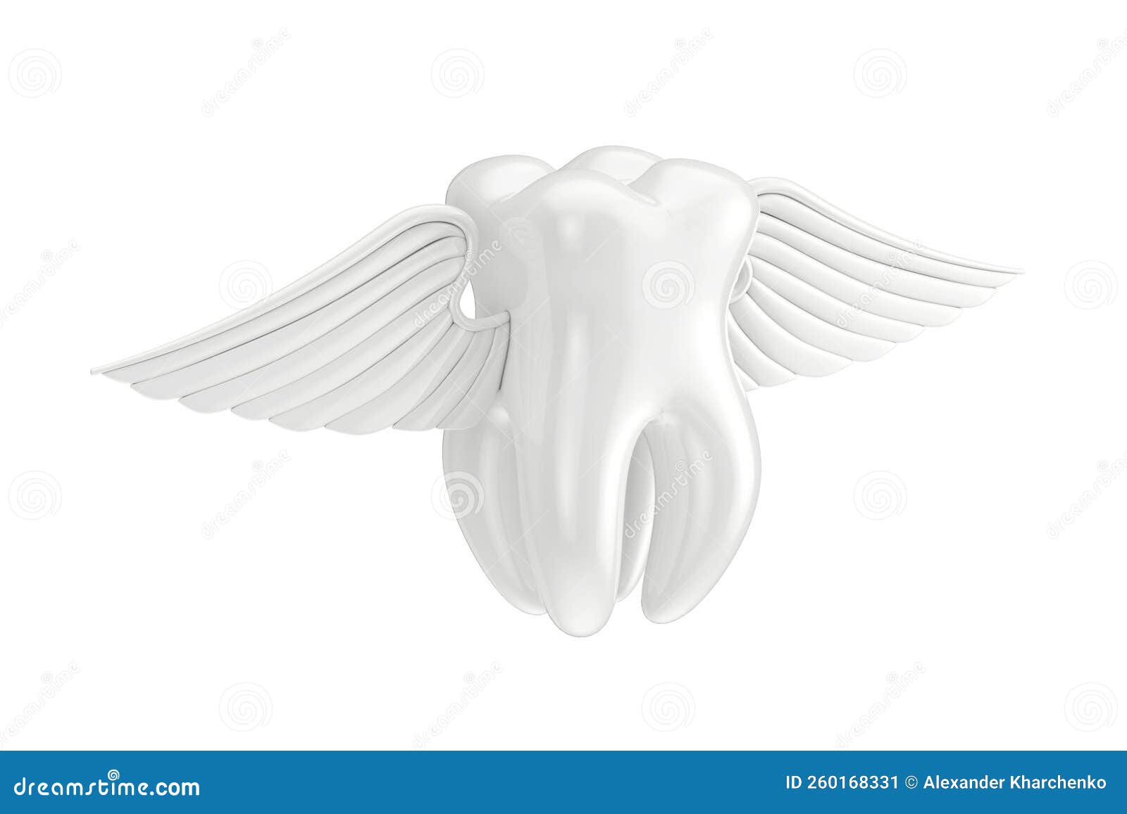 Tooth with Angel Wings. 3d Rendering Stock Image - Image of infographic ...
