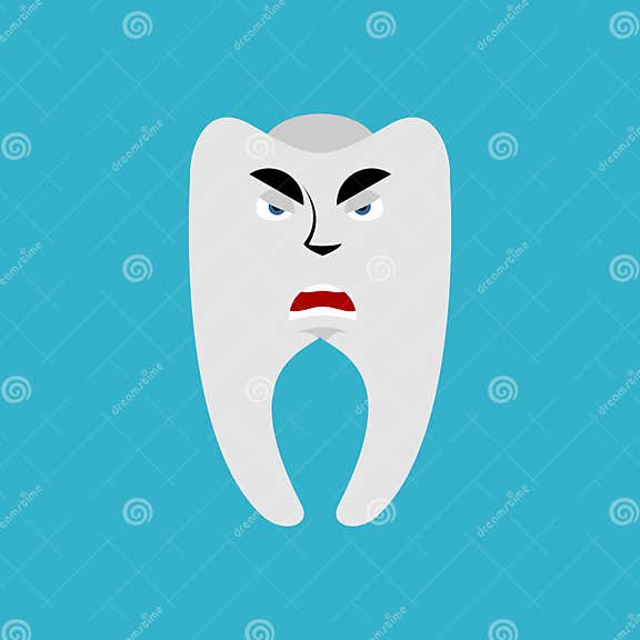 Tooth Angry Emoji. Teeth Grumpy Emotion Isolated Stock Vector ...