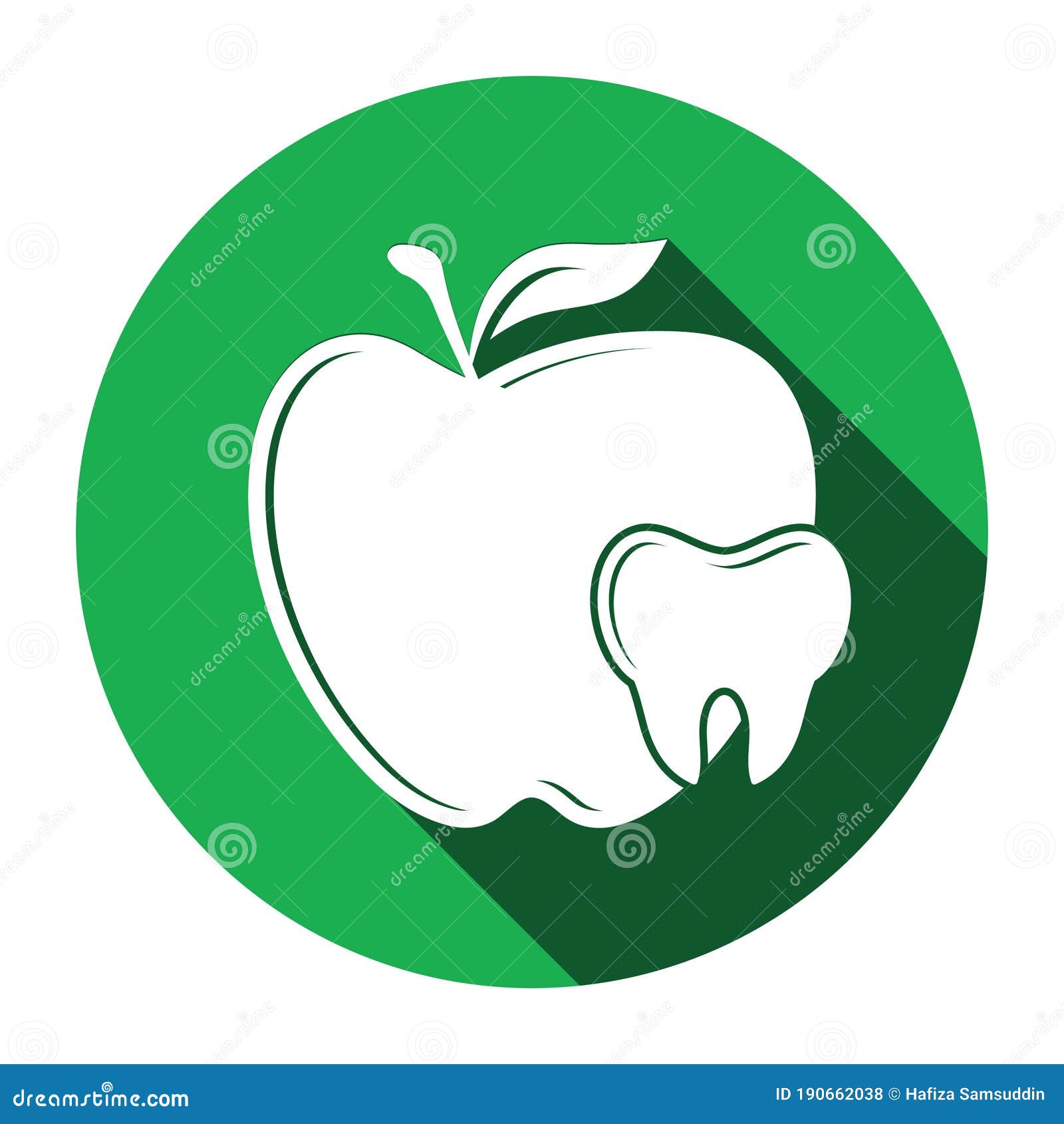 Tooth and Apple. Vector Illustration Decorative Design Stock Vector ...
