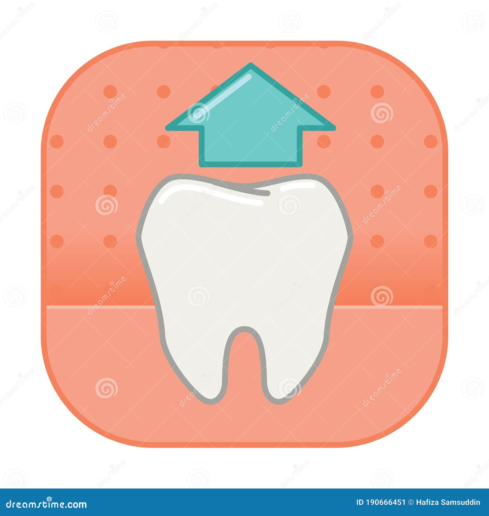 Tooth with Arrow. Vector Illustration Decorative Design Stock Vector ...