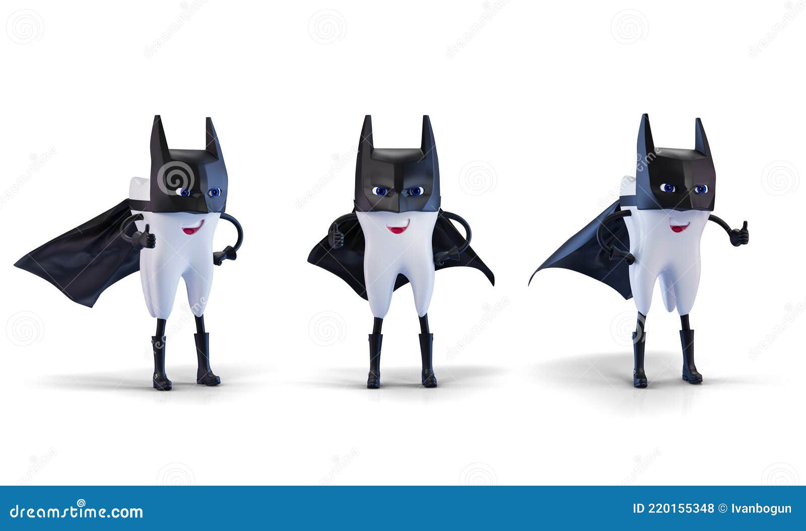 Tooth As Super Hero. Render 3d Illustration Stock Image | CartoonDealer ...