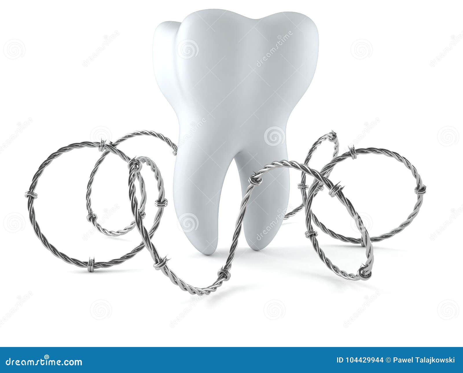 Tooth with barbed wire stock illustration. Illustration of tooth ...