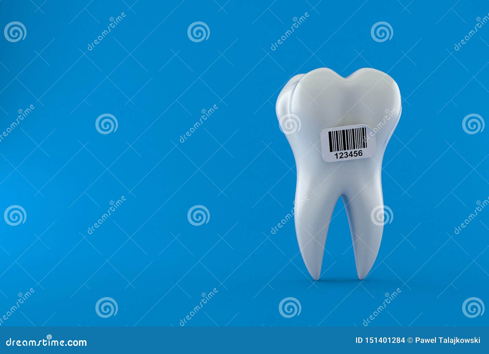 Tooth with barcode sticker stock illustration. Illustration of ...