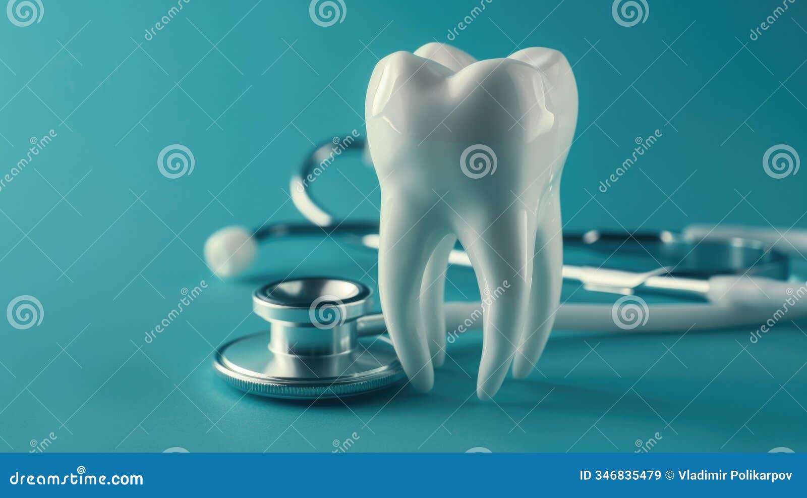 A Tooth is Being Examined with a Stethoscope Next To it Stock Image ...