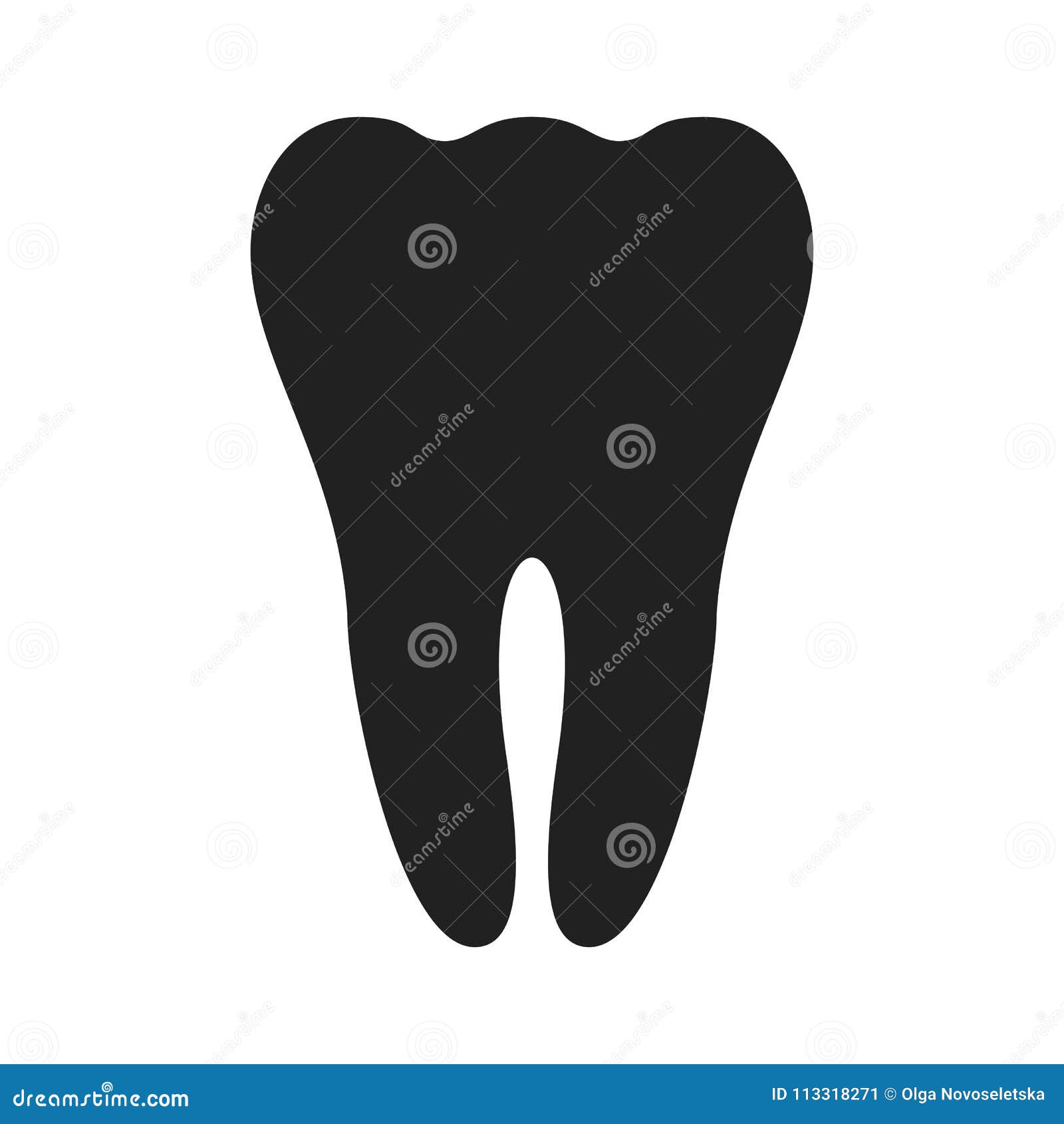 Tooth black icon stock vector. Illustration of symbol - 113318271