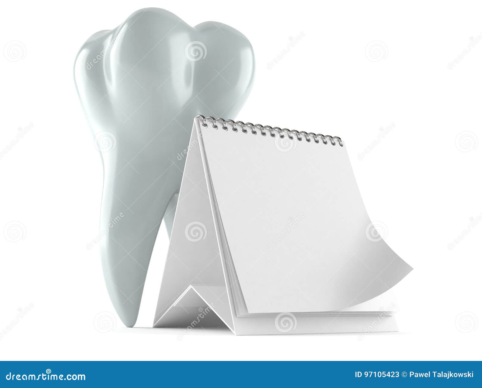 Tooth with blank calendar stock illustration. Illustration of white ...