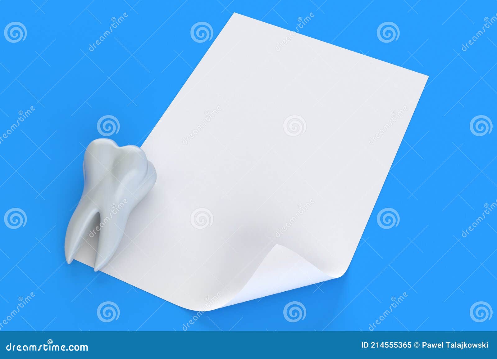 Tooth with Blank Sheet of Paper Stock Illustration - Illustration of ...