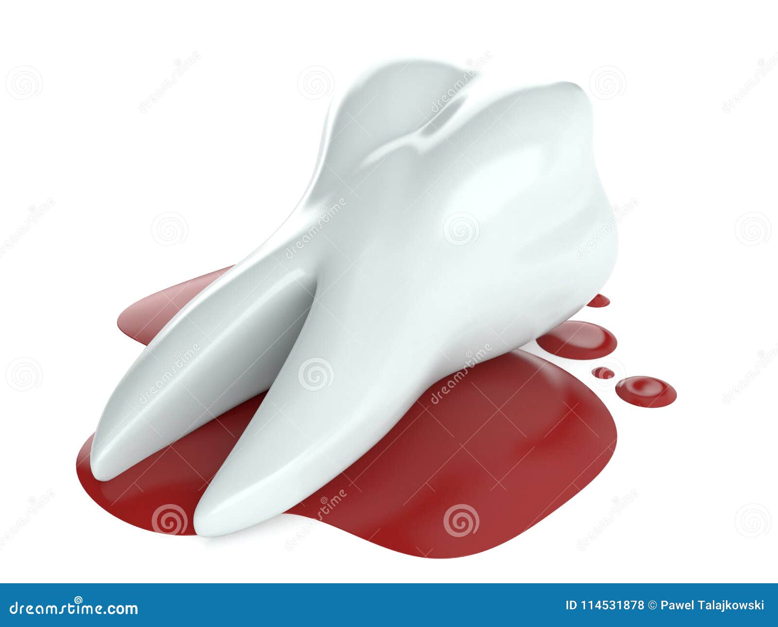Tooth with blood stock illustration. Illustration of pain - 114531878