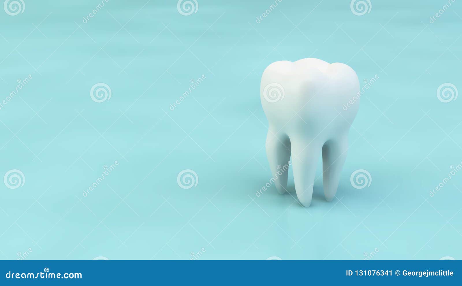 Tooth on blue background stock illustration. Illustration of rendering ...