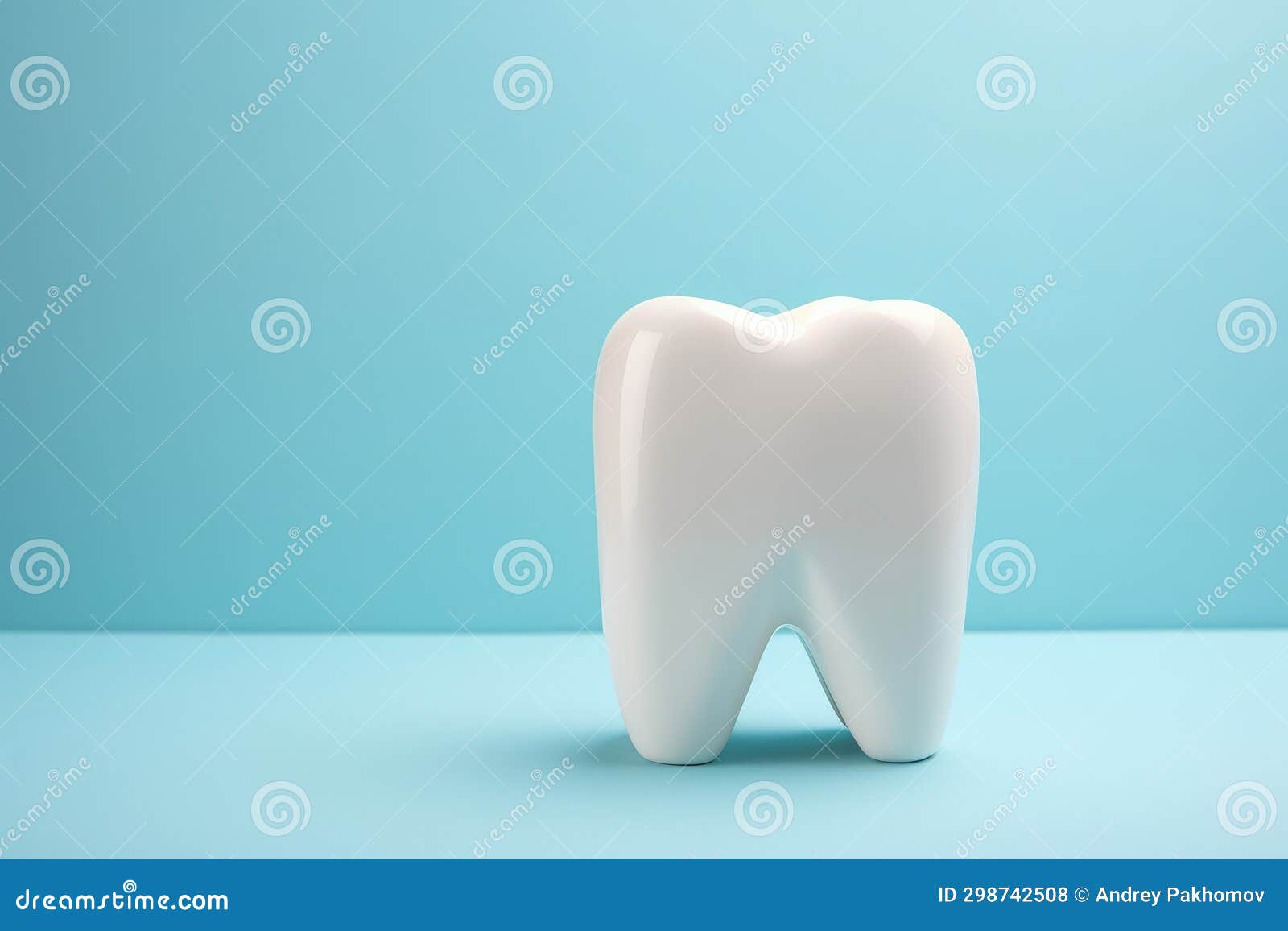 Tooth on a Blue Background. Concept Dentistry. Stock Photo - Image of ...