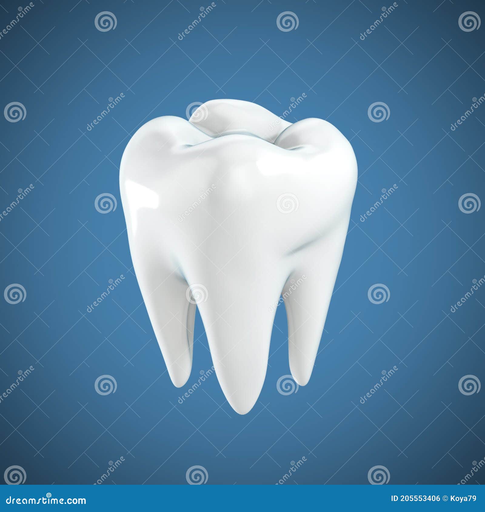 Tooth on Blue Background 3d Illustration Stock Illustration ...