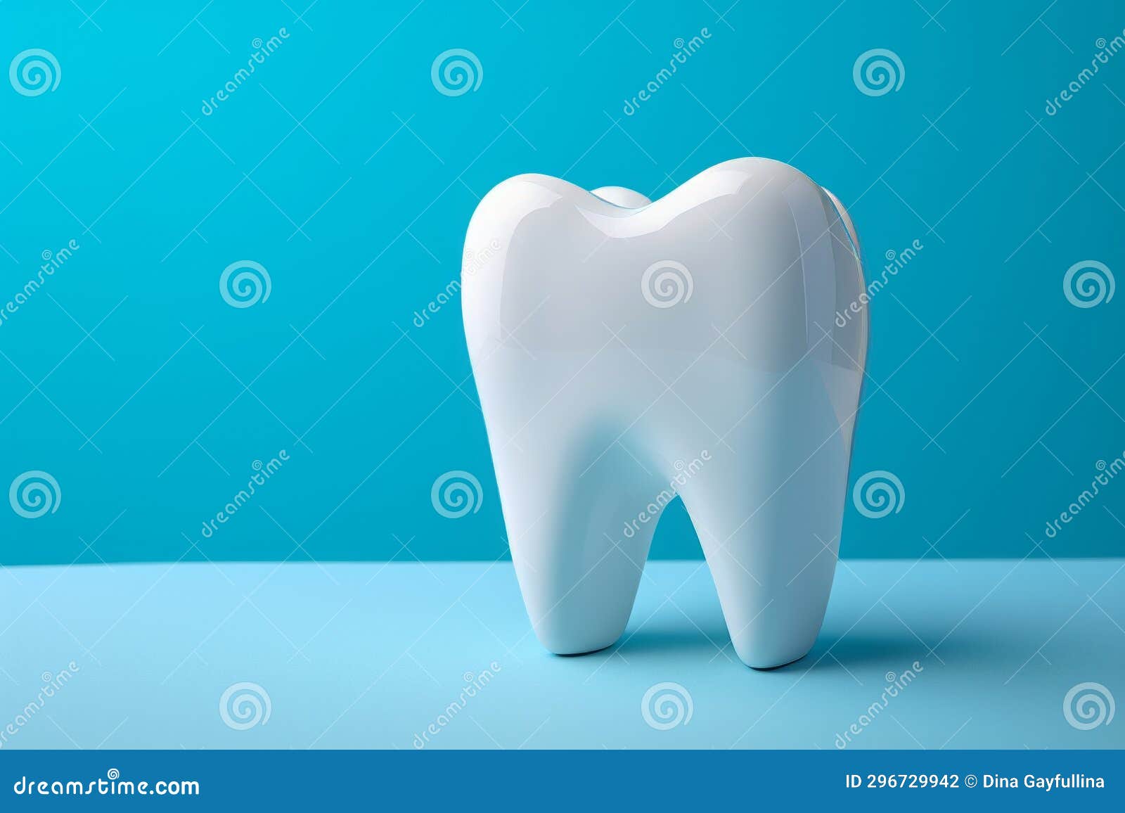 Tooth on a Blue Background. 3d Render Stock Illustration - Illustration ...