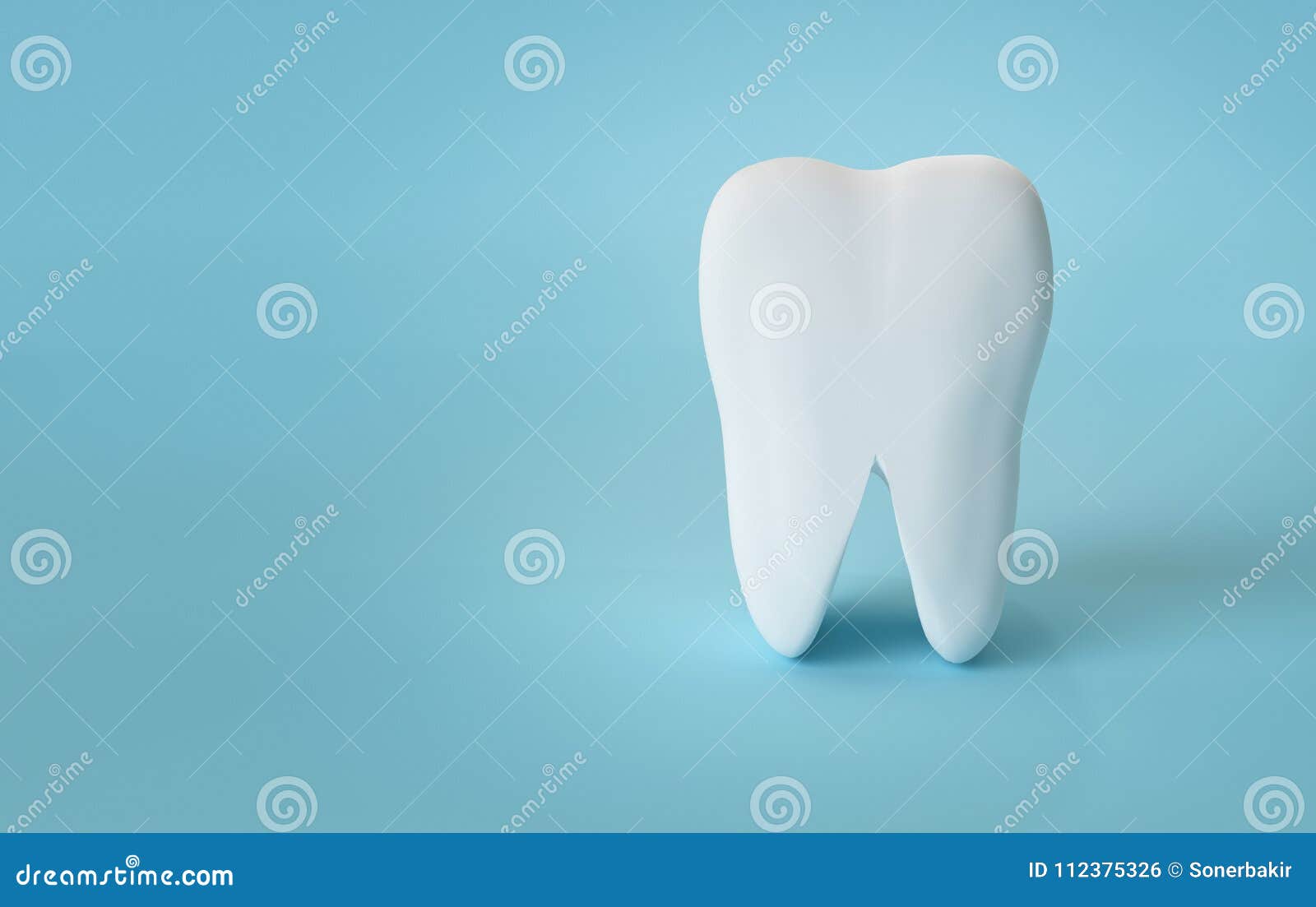 Tooth on a Blue Background,3d Rendering Stock Illustration ...