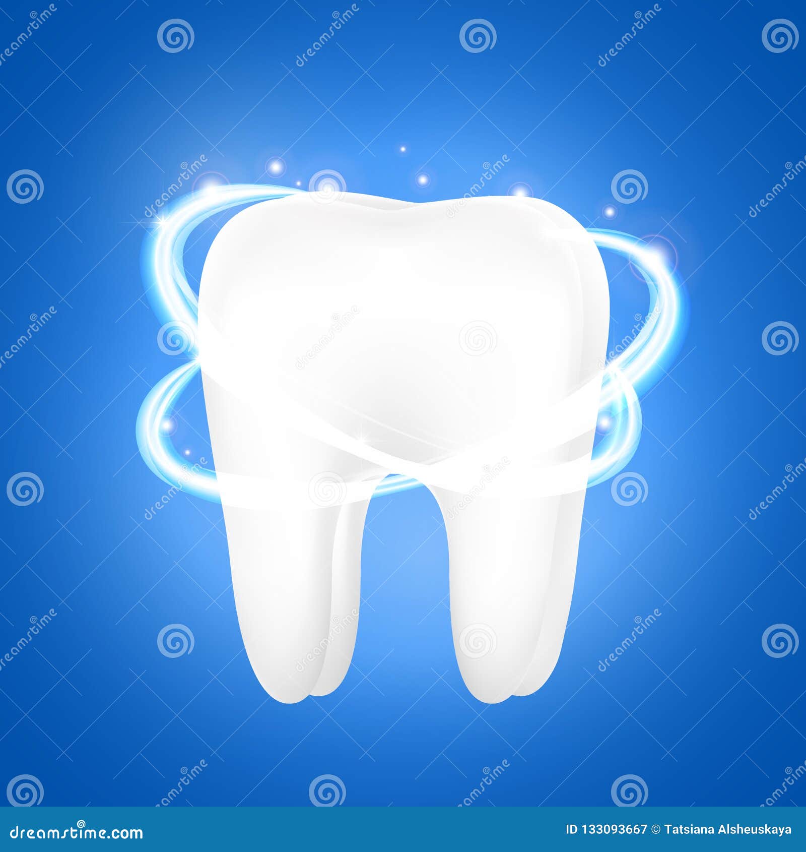 Tooth on a Blue Background. Stock Vector - Illustration of orthodontic ...