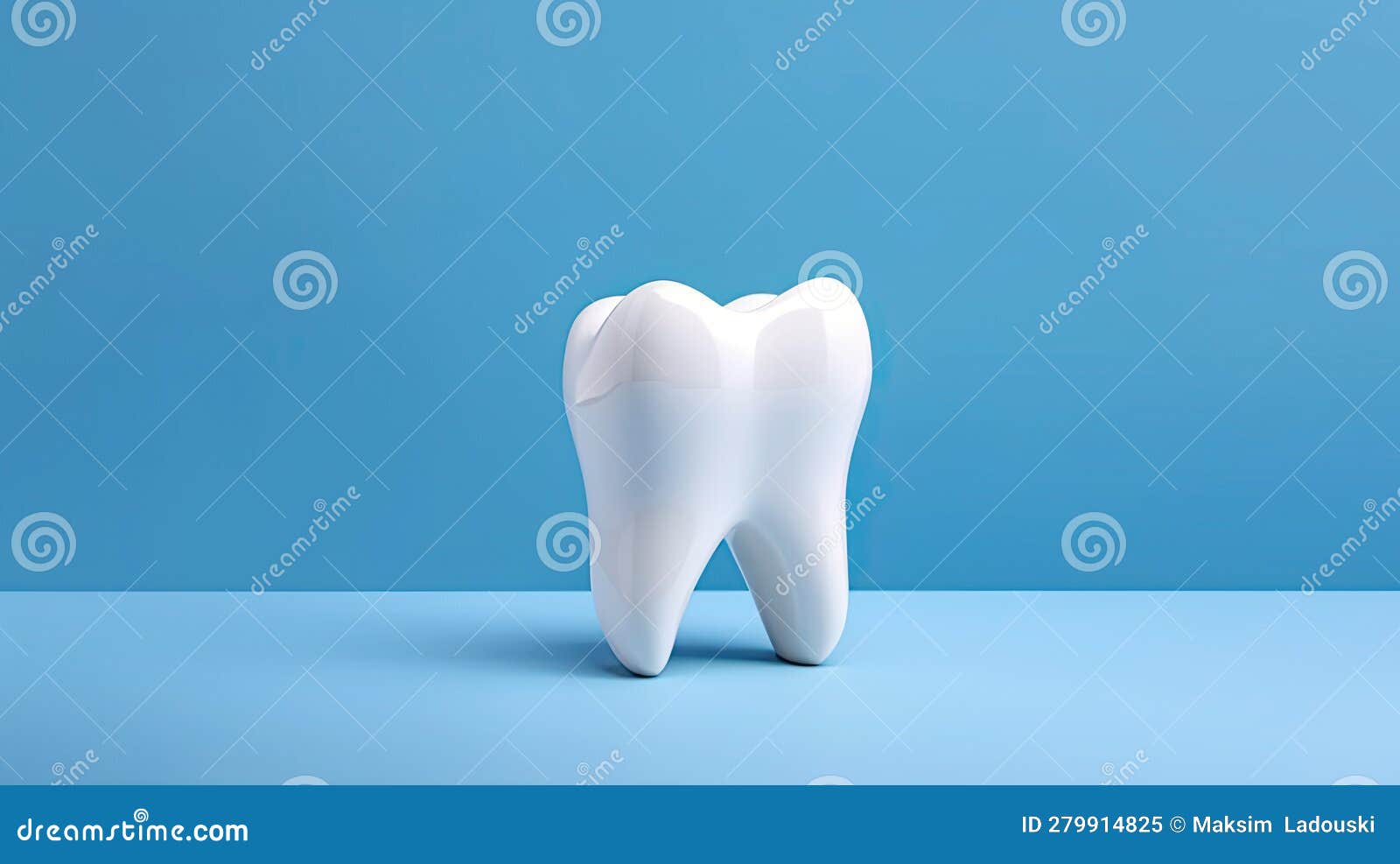 Tooth on Blue Background. Generative AI Stock Illustration ...