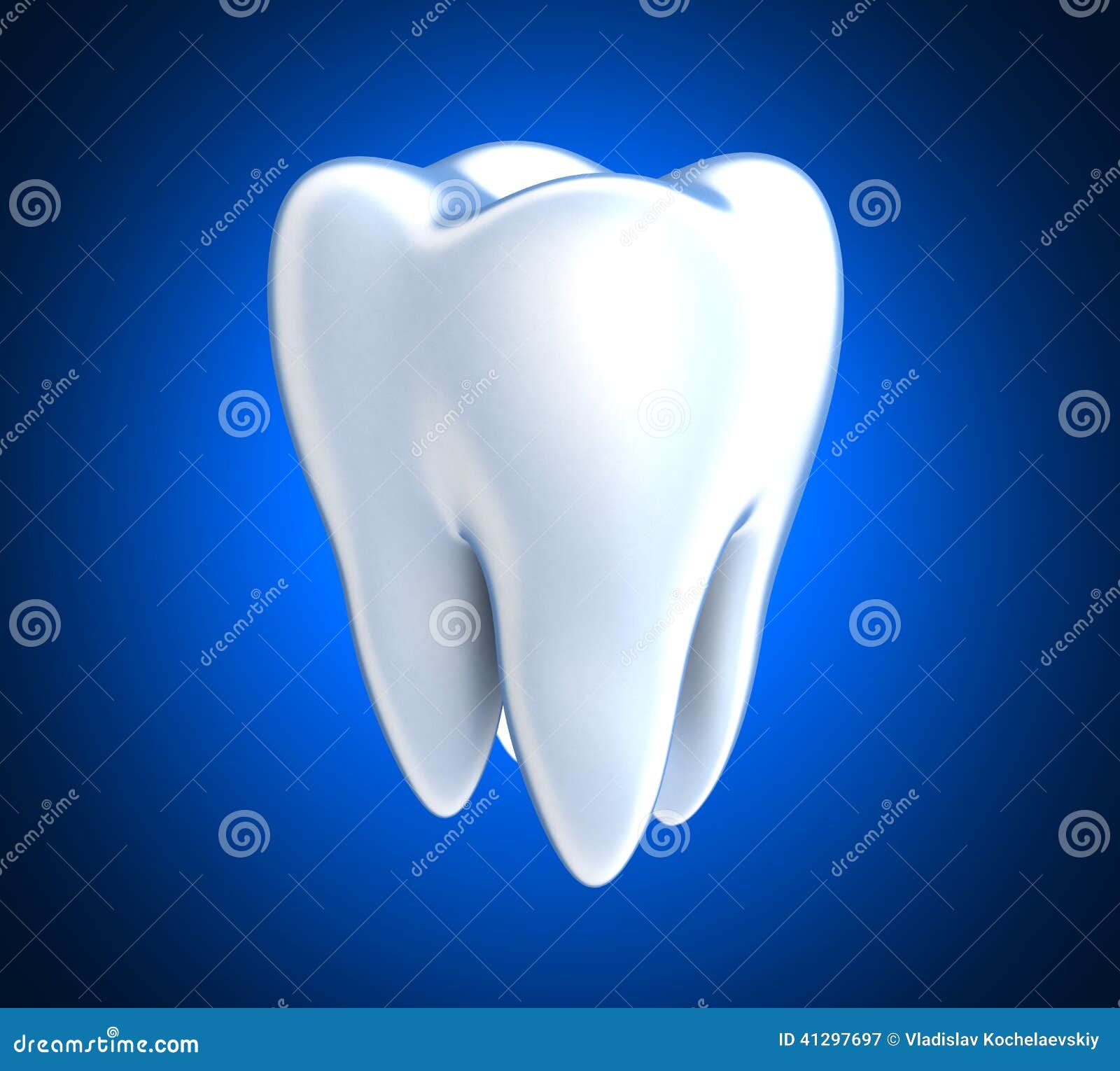 Tooth on blue background stock illustration. Illustration of healthy ...