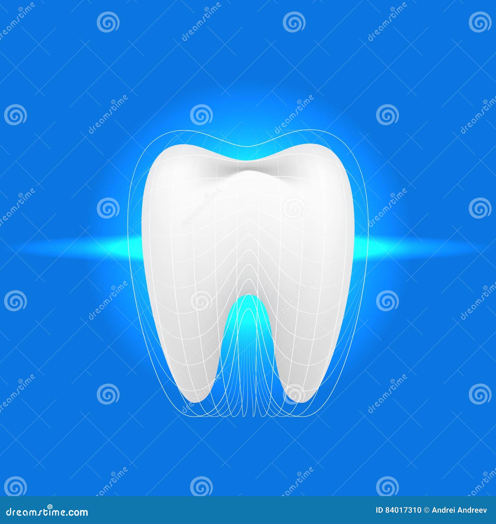 Tooth on a Blue Background. Stock Vector - Illustration of decayed ...