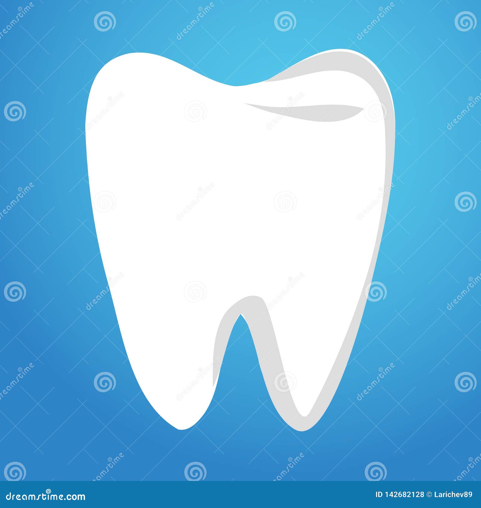 Tooth on a Blue Background. Vector Stock Illustration - Illustration of ...