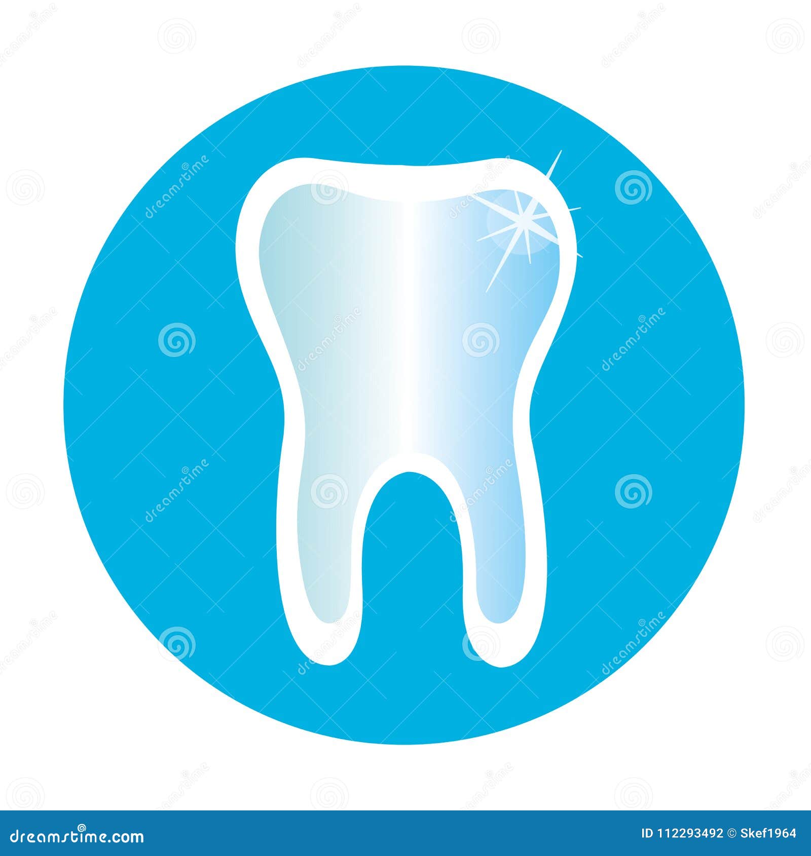 Tooth Icon in a Blue Circle. Stock Vector - Illustration of stomatology ...