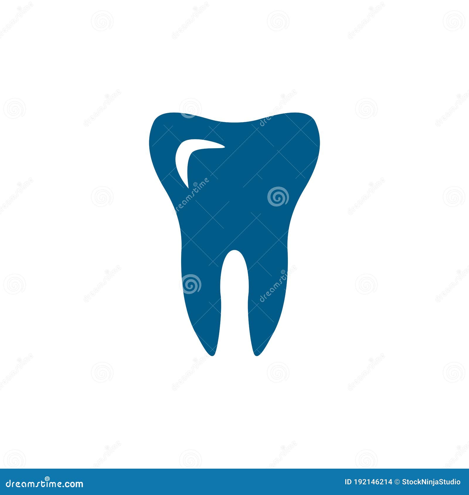 Tooth Blue Icon on White Background. Blue Flat Style Vector ...