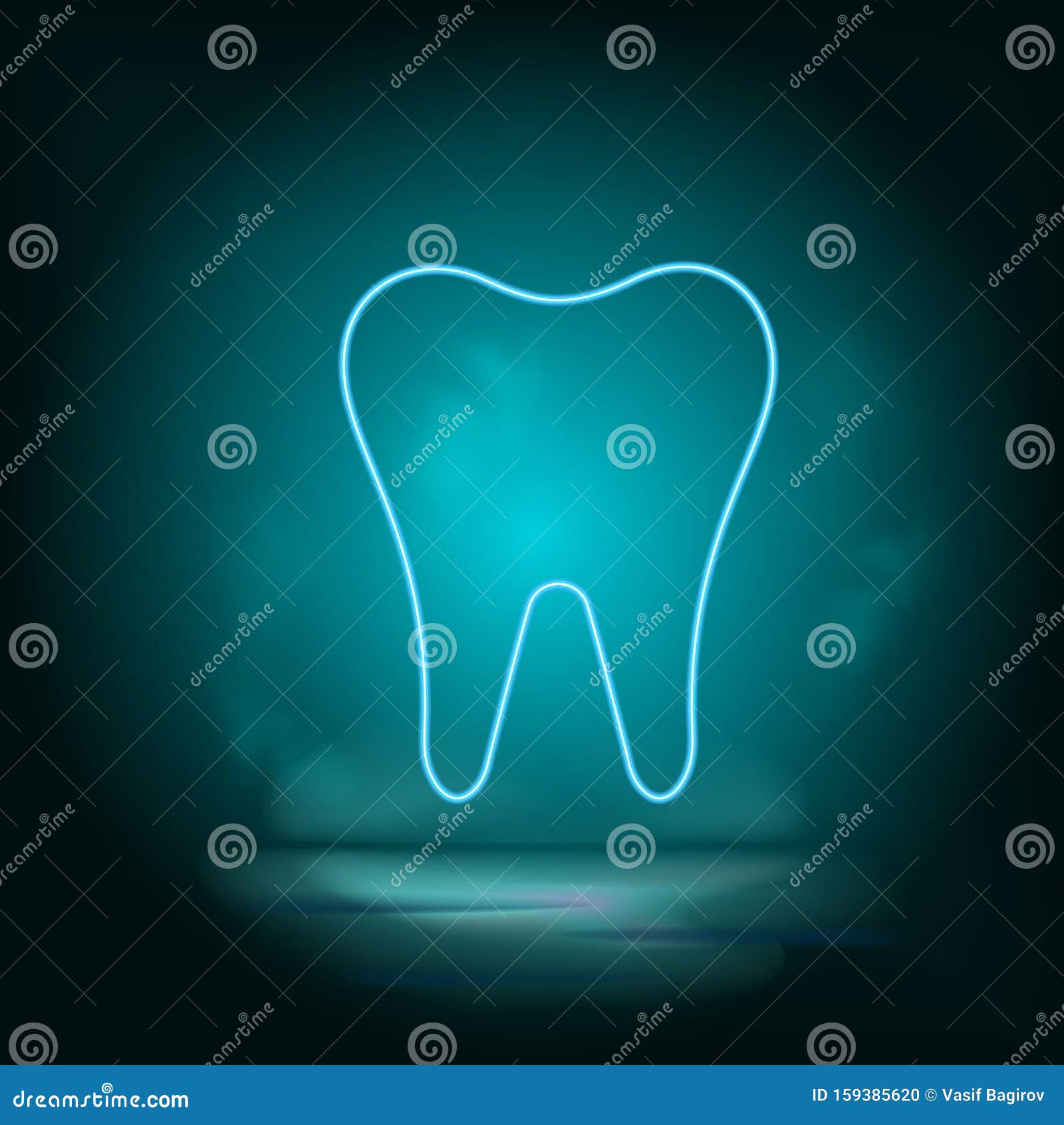 Tooth Blue Neon Vector Icon. Simple Element Illustration from Map and ...