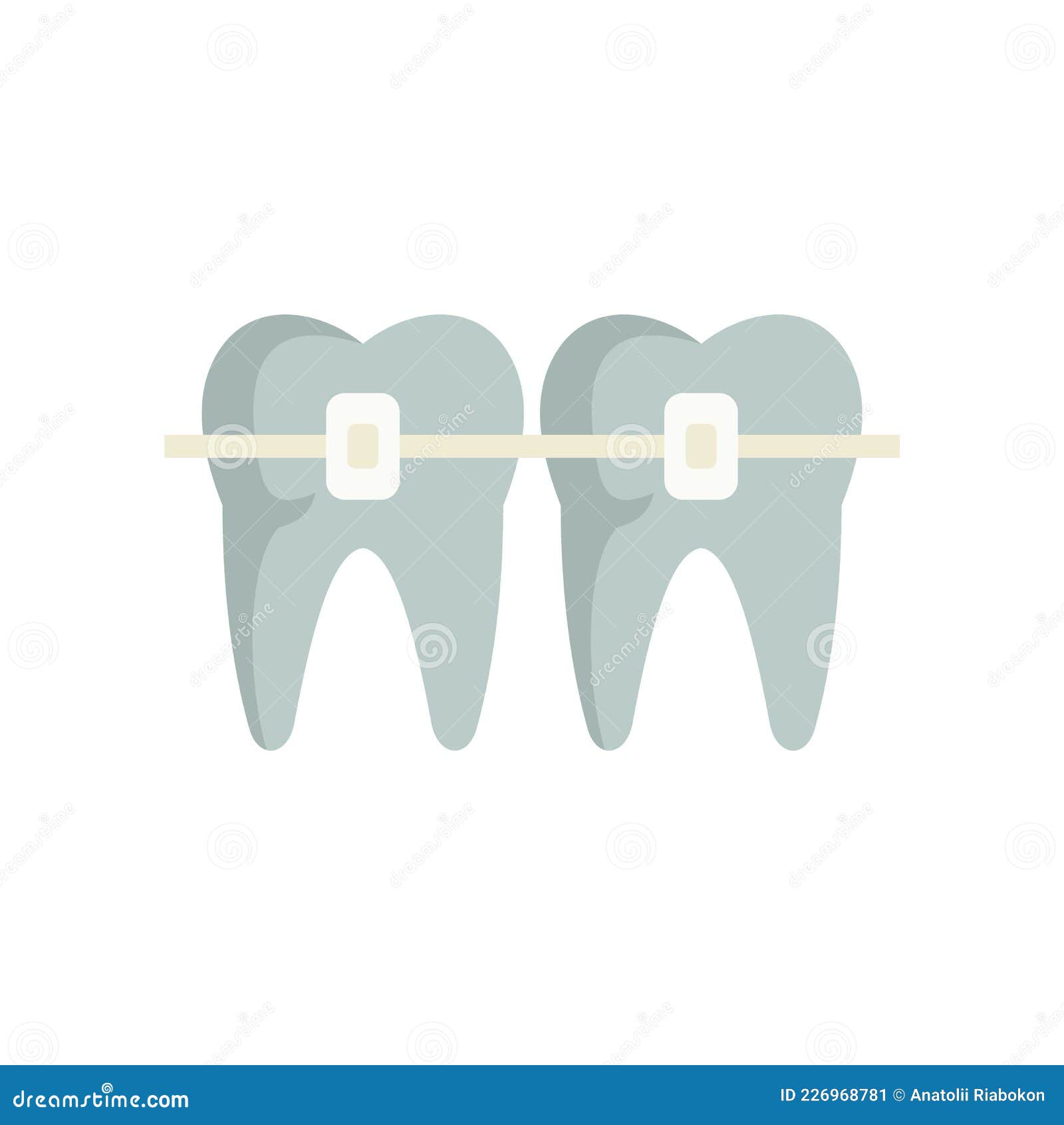 Tooth Brackets Icon Flat Isolated Vector Stock Vector - Illustration of ...