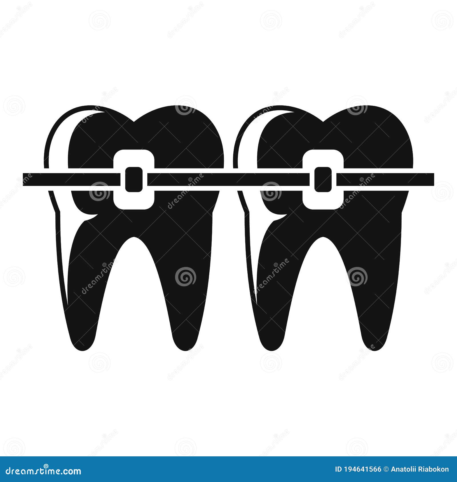Tooth Brackets Icon, Simple Style Stock Vector - Illustration of doctor ...