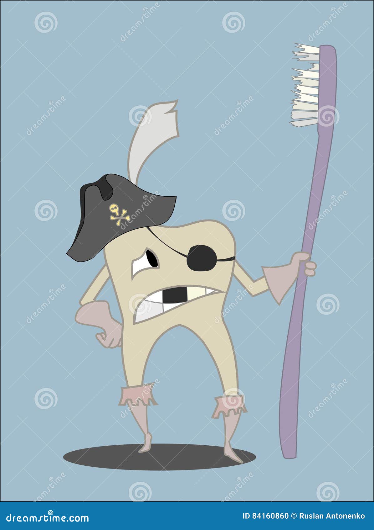 Tooth and brush bad stock vector. Illustration of human - 84160860