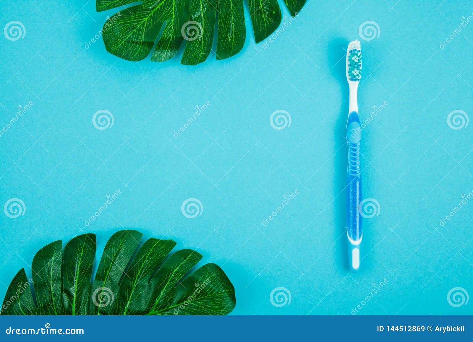 Tooth Brush on Blue Background Stock Image - Image of background ...