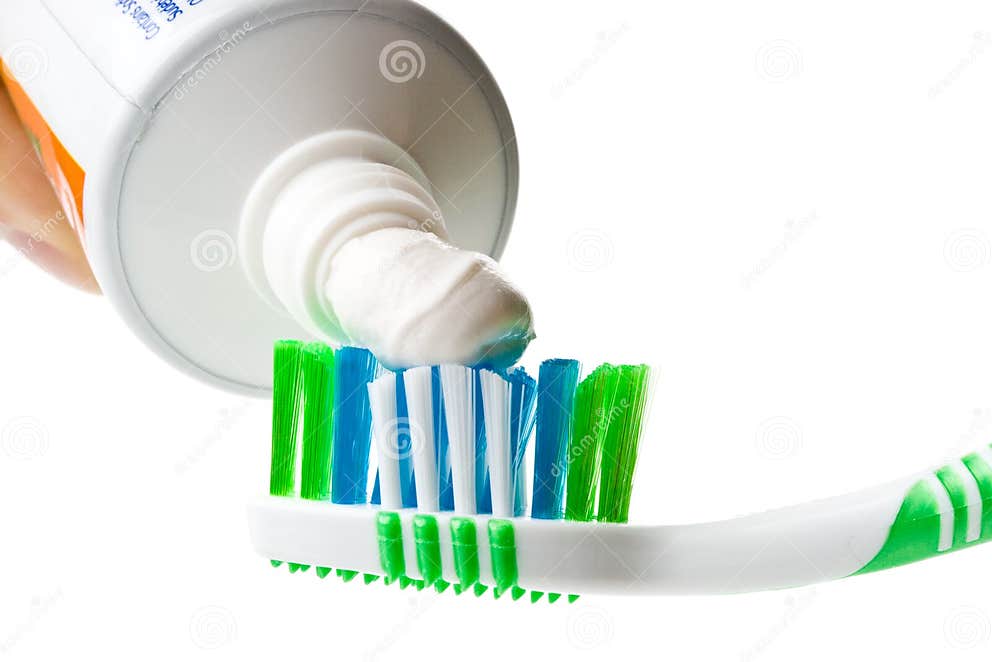 Tooth-brush and Tooth-paste Stock Image - Image of care, background ...
