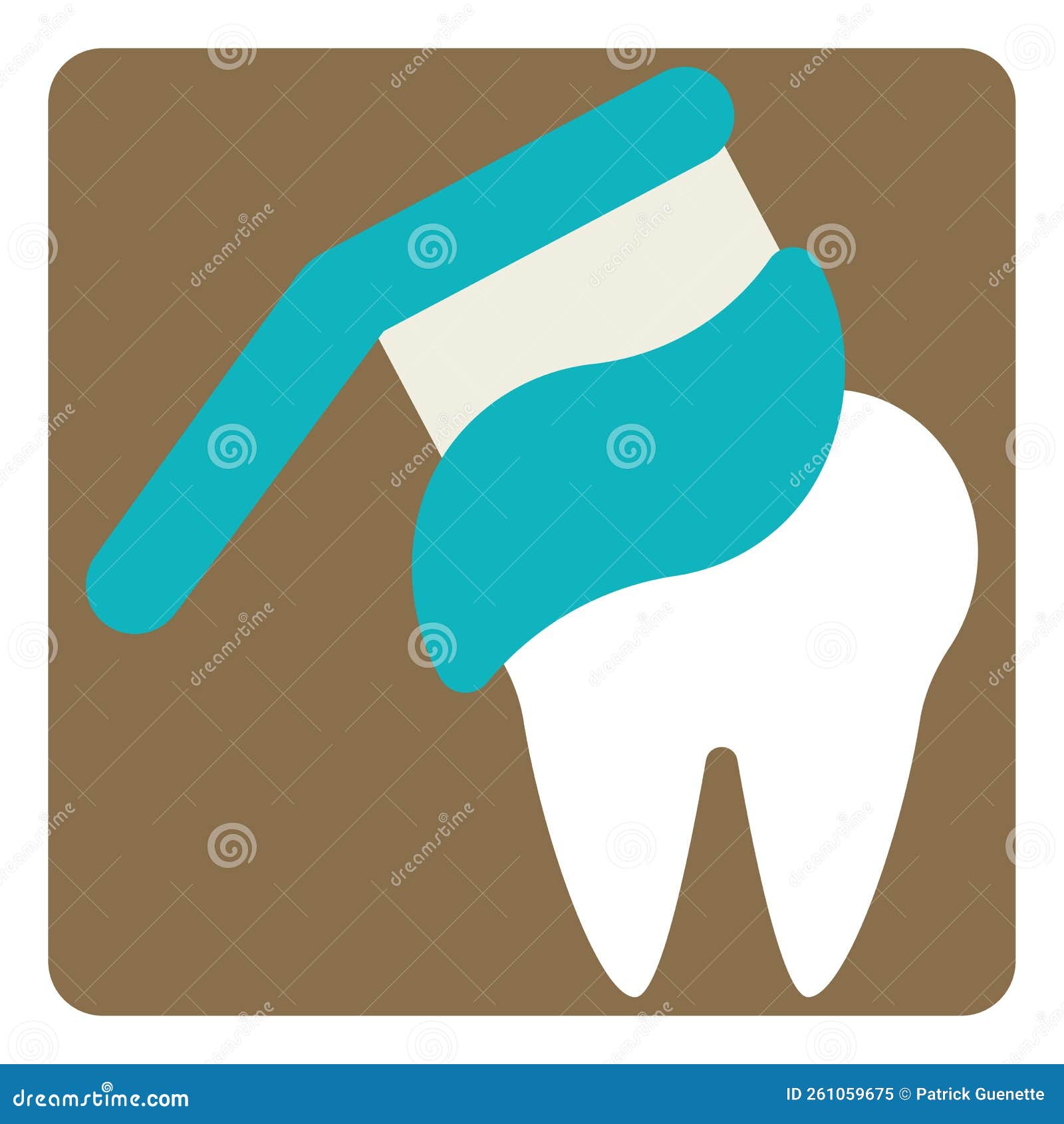 Tooth brushing, icon stock vector. Illustration of healthy - 261059675