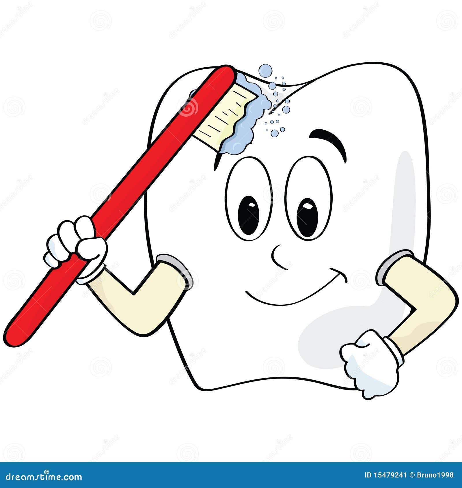 Tooth brushing itself stock vector. Illustration of paste - 15479241