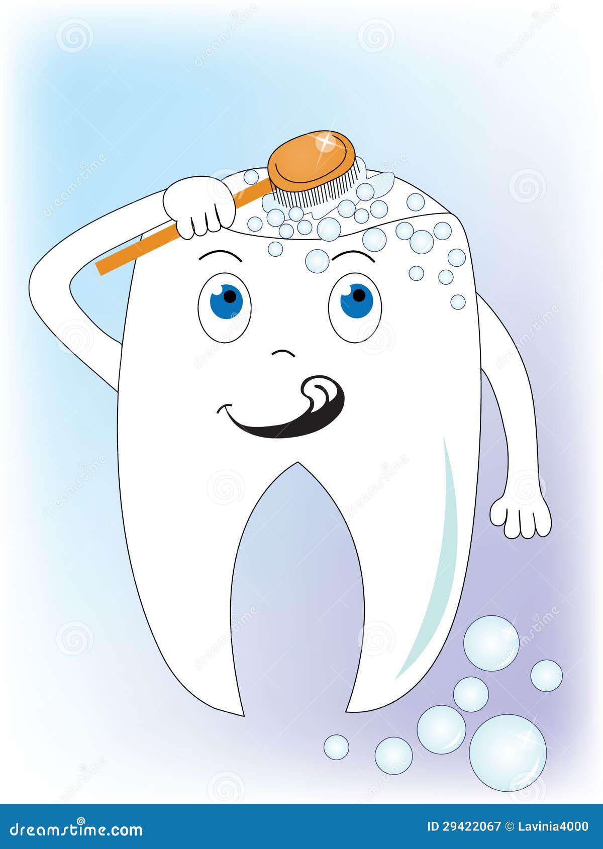 Tooth brushing itself stock vector. Illustration of protect - 29422067