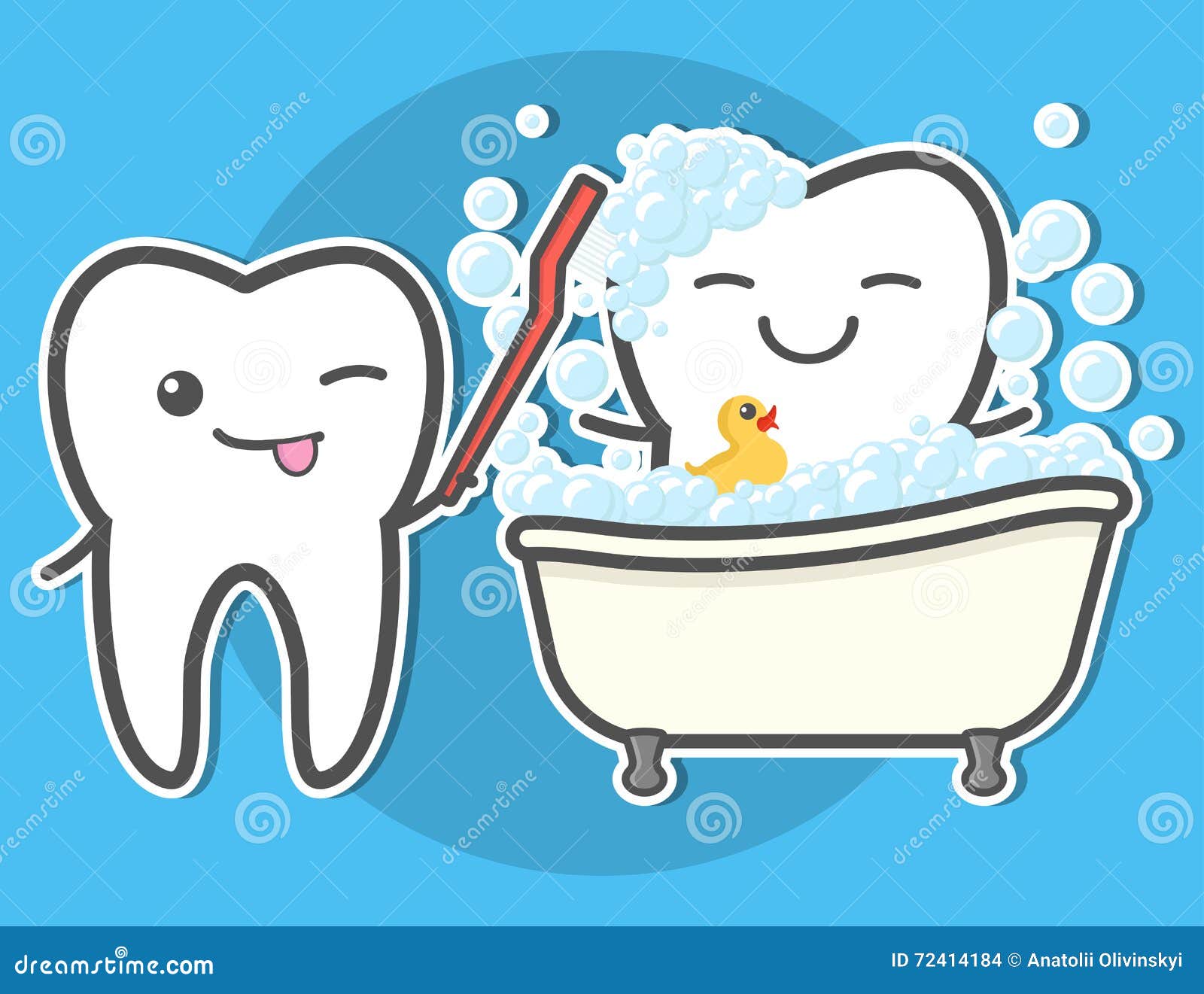 Tooth Brushing Toth In The Bath. Stock Illustration | CartoonDealer.com ...
